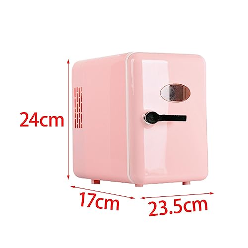 Gazechimp Mini Fridge Personal Refrigerator 6L Beverage Fridge Small Compact Refrigerator USB Fridge for Lunch Cosmetics Home Travel, Pink