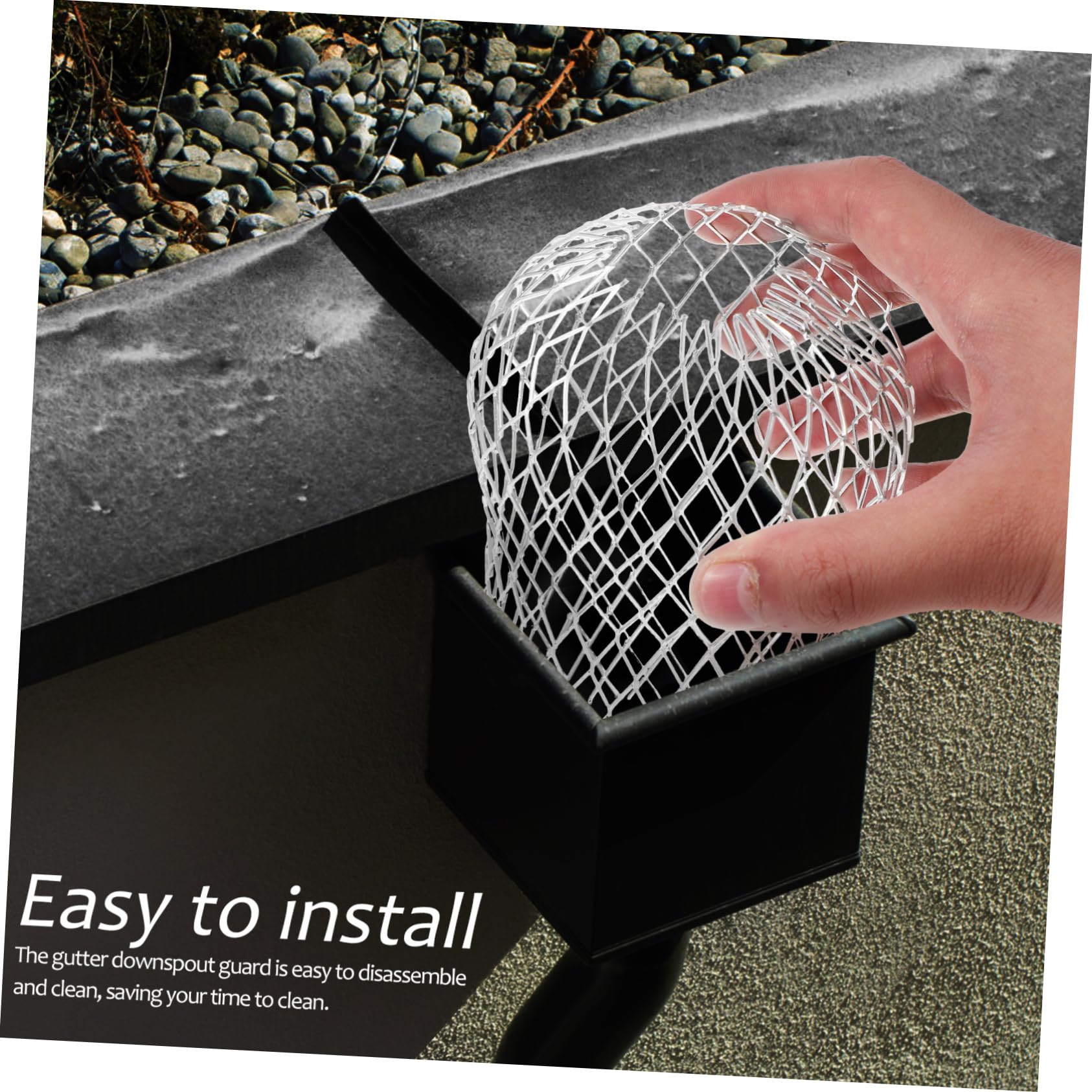 DOITOOL 8 Pcs Filter Gutters Strainer Downspout Screen Roof Gutter Guard Roof Strainers Cover Leaf Sieve Screen Covers Roof Drain Gutter Guards Protection Stainless Steel Aluminum