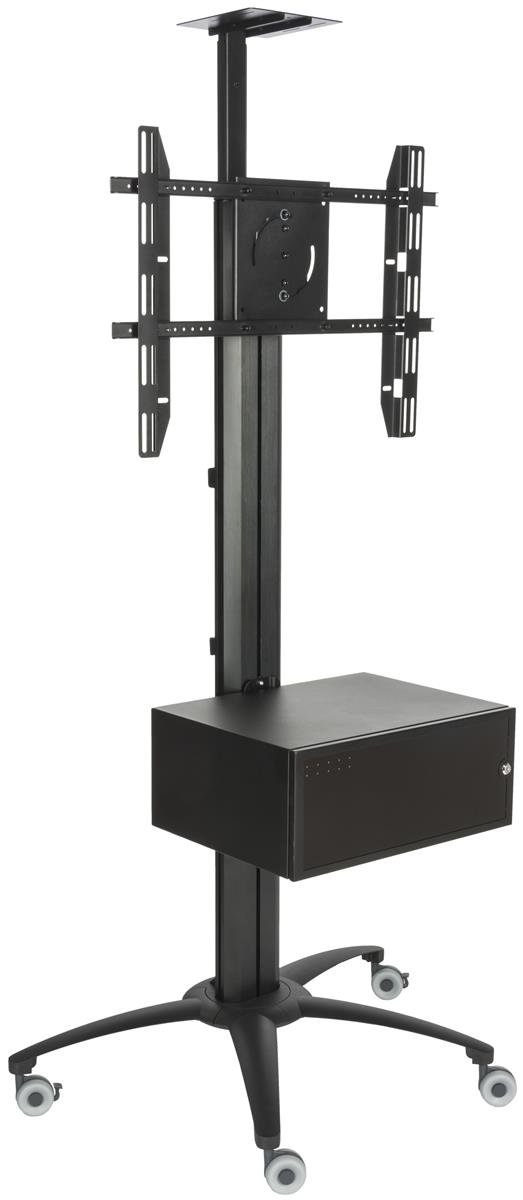 Displays2go LPGP36WBC Rolling TV Stand with Locking Cabinet, Holds 30-84 Inch HDTV Flat Screen
