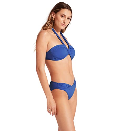 Seafolly Women's Standard Bandeau Halter Bikini Top Swimsuit, Eco Collective Azure, 12