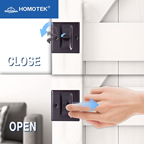 HOMOTEK Privacy Sliding Door Lock with Pull Oil Rubbed Brass- Replace Old Or Damaged Pocket Door Locks Quickly and Easily, 2-3/4”x2-1/2”, for Door Thickness for 1-3/8”