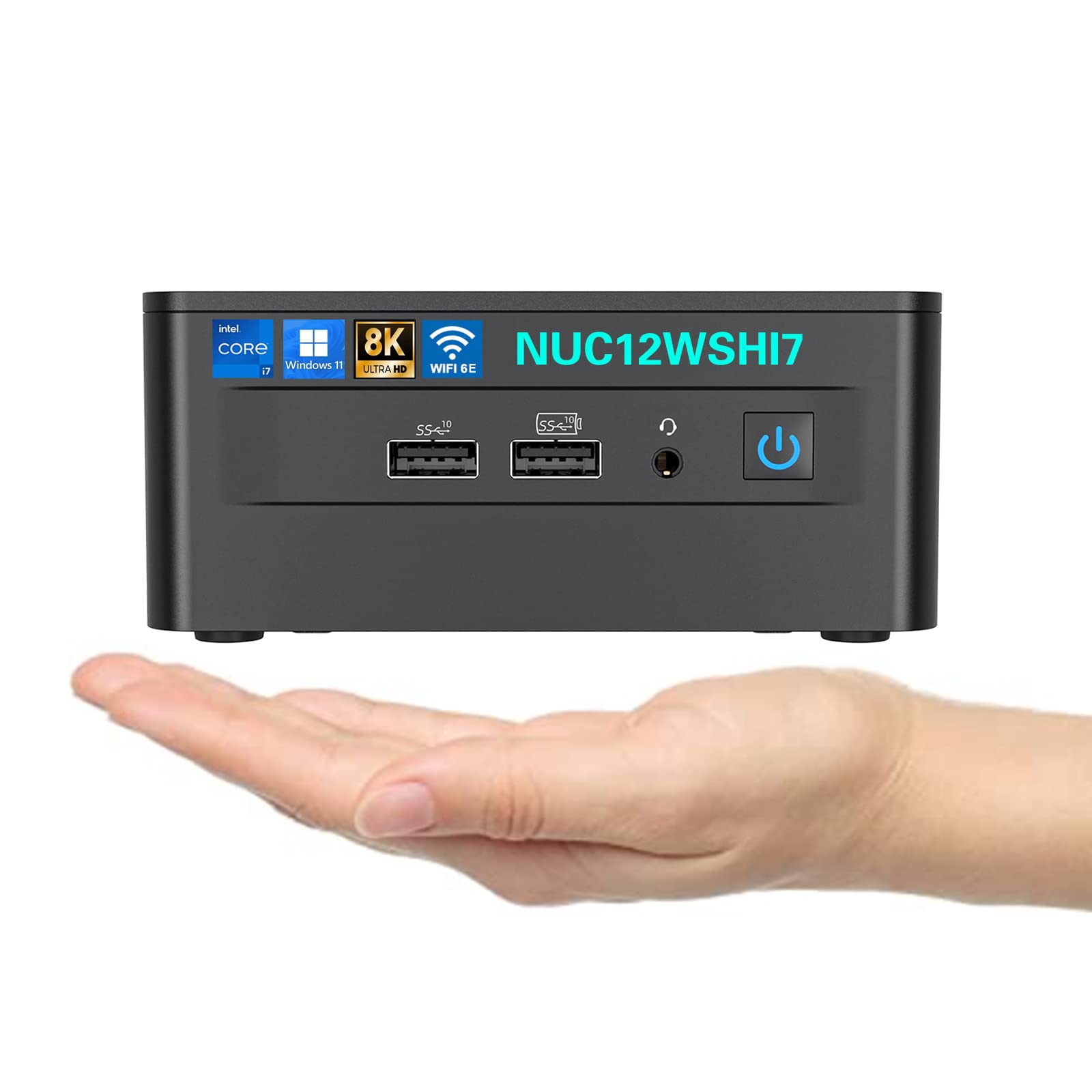 Intel NUC NUC12WSHI7 32GB RAM 2TB SSD Mini PCC,Windows 11 Mini Computer,i7-1260P 12 Core,16 Thread, Up to 4.7 GHz Turbo,NVMe SSD DDR4RAM,WiFi 6E,BT 5.2,8K Support,Gigabit Ethernet,USB 3.2,HTPC,Gaming