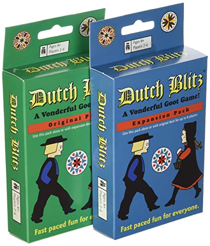 Dutch Blitz: Original and Expansion Combo, Fast Paced Card Game, Fun for Everyone, Great Family Game, Combine Packs to Play With 2-4 Players, For Ages 8 and Up