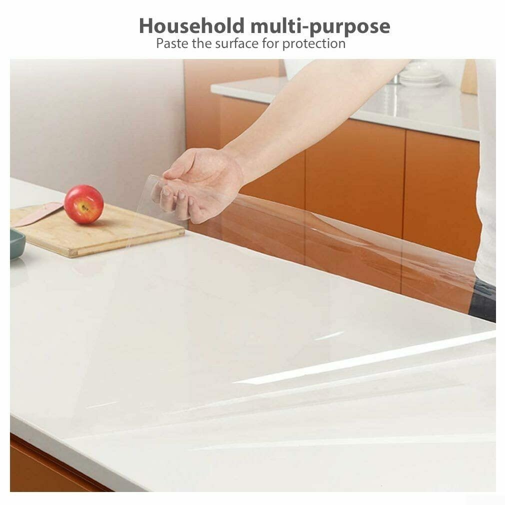 FACULX Kitchen Backsplash Wall Protector Transparent Adhesive Film Kitchen Oil Proof Sticker Self-Adhesive Protective Film Removable Paper for Cupboard Household 60cmX3mX0.1mm