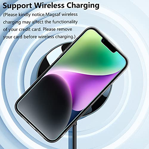 Restoo for iPhone 14 Plus Case + 2 Pack Tempered Glass Screen Protector, Clear Case with Card Holder Camera Lens Protection Protective Phone Cover for iPhone 14 Plus 6.7 Inch-Clear