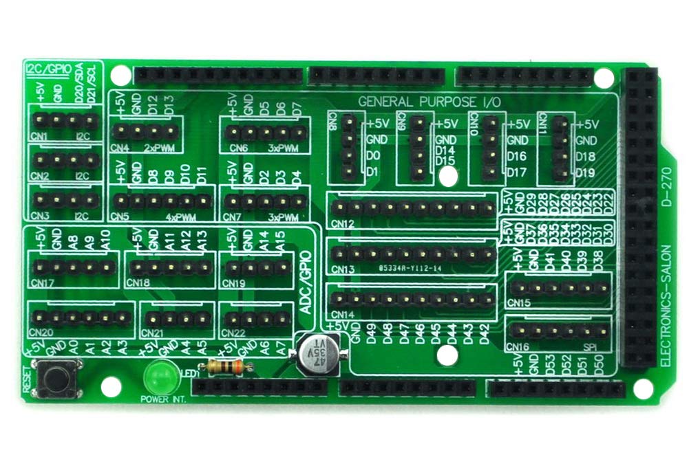 Electronics-Salon I/O Extension Board Kit for Arduino MEGA DIY. [SOLDERING REQUIRED]