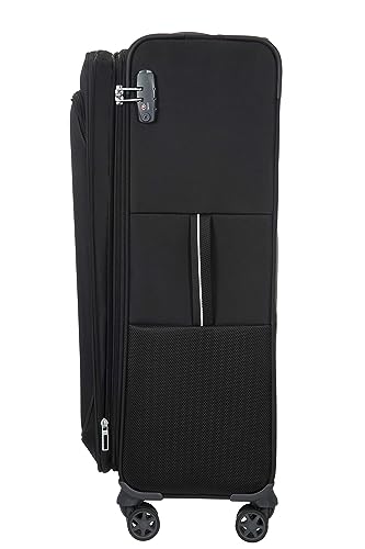 Samsonite Unisex Adultsā Luggage Suitcase, Black, Spinner L Expandable (78 cm-112.5 L)