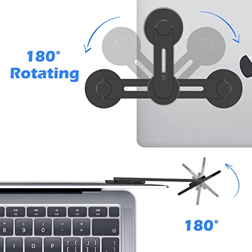 imluckies Magnetic Laptop Phone Holder, 180° Adjustable Continuity Camera Mount Compatible with Magsafe for iOS 16 & MacBook macOS 13 Ventura, for 14/13 /12 Series, Black
