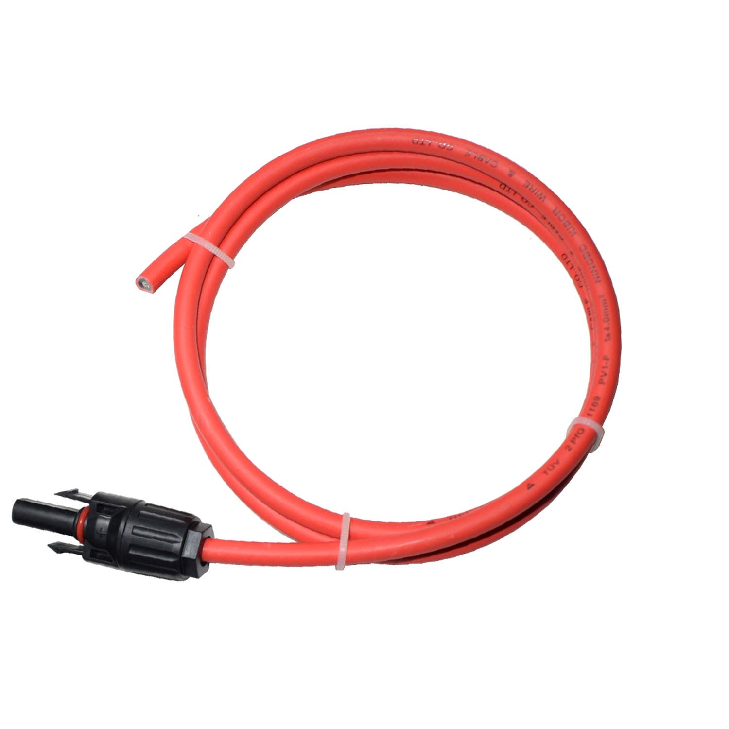 LIXINTIAN 3.3 Feet (4mm²) Solar Panel Extension Cable,with Female and Male Connectors (3.3FT Red+3.3FT Black)