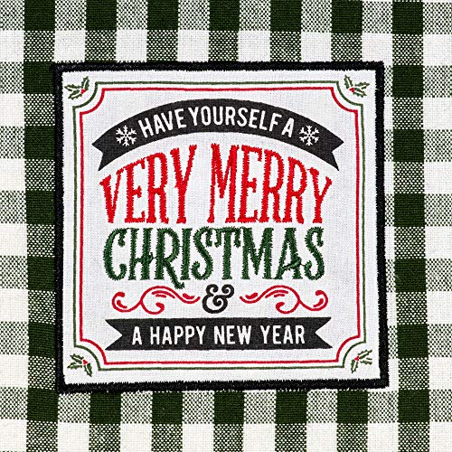 DII Holiday Kitchen Towels Embroidered Dish Towel Set, 18x28, Tree Farm, 3 Piece