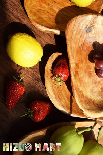 HIZBO MART Root Wood Serving Dish, Vintage Wooden ring dish, appetizer display, Hand Carved Artworks(The length 7~11inch)
