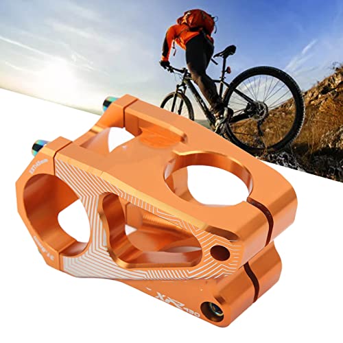 Demeras Road Bike Stem, Simple Installation Comfortable Ride Short Handlebar Stem Widely Used for Outdoor Riding(Orange)