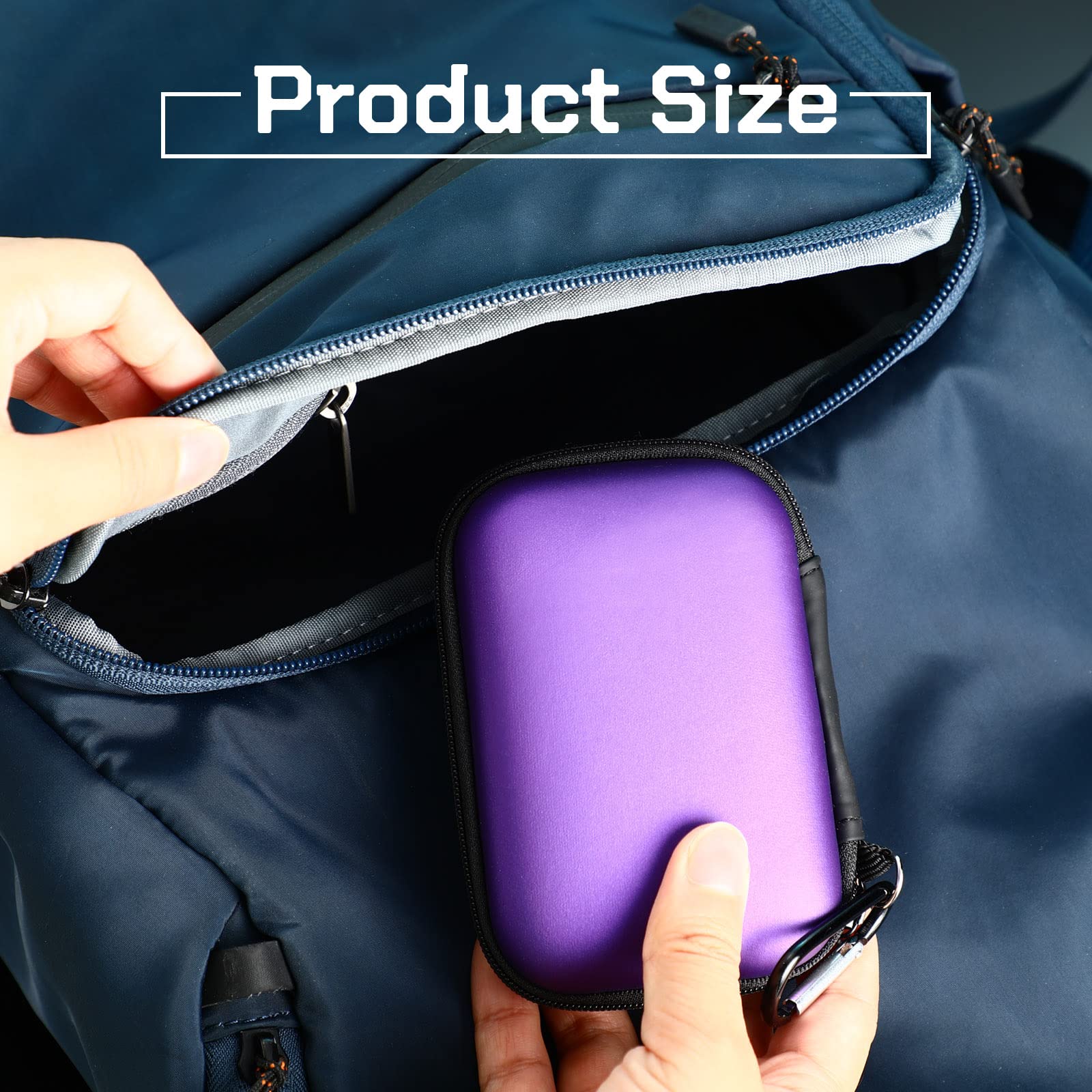Kigeli 2 Pcs Hard Travel Carrying Case Compatible with Five Crowns Card Games Playing Card Case Deck Card Game Case Protective Storage Bag, Not Including Cards, Black, Purple