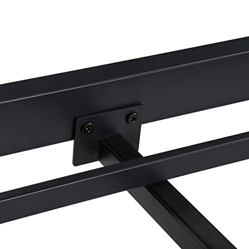 PrimaSleep 18 Inch Tall Metal Bed Frame/Dura Steel Slat/Anti-Slip Support/No Box Spring Needed, Queen, Black