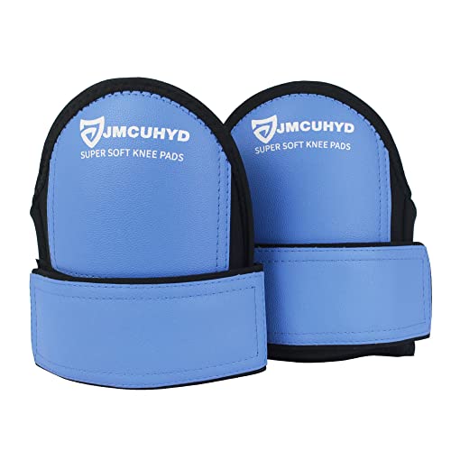 JMCUHYD Work Knee Pads For Men Construction - Soft Foam Leather Knee pad -Waterproof, Comfortable Extra Wide Strap -Anti Slip Knee Supporter Garden, Floor, Roof, Repair Work Kneepads for Adult