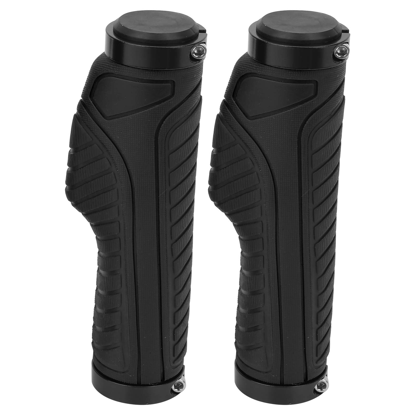 Handlebar Grips, Antislip Double Lock Rubber Bike Handle Grips Mountain Bike Soft Handlebar Grips Accessory for Ergonomic Design(Black)