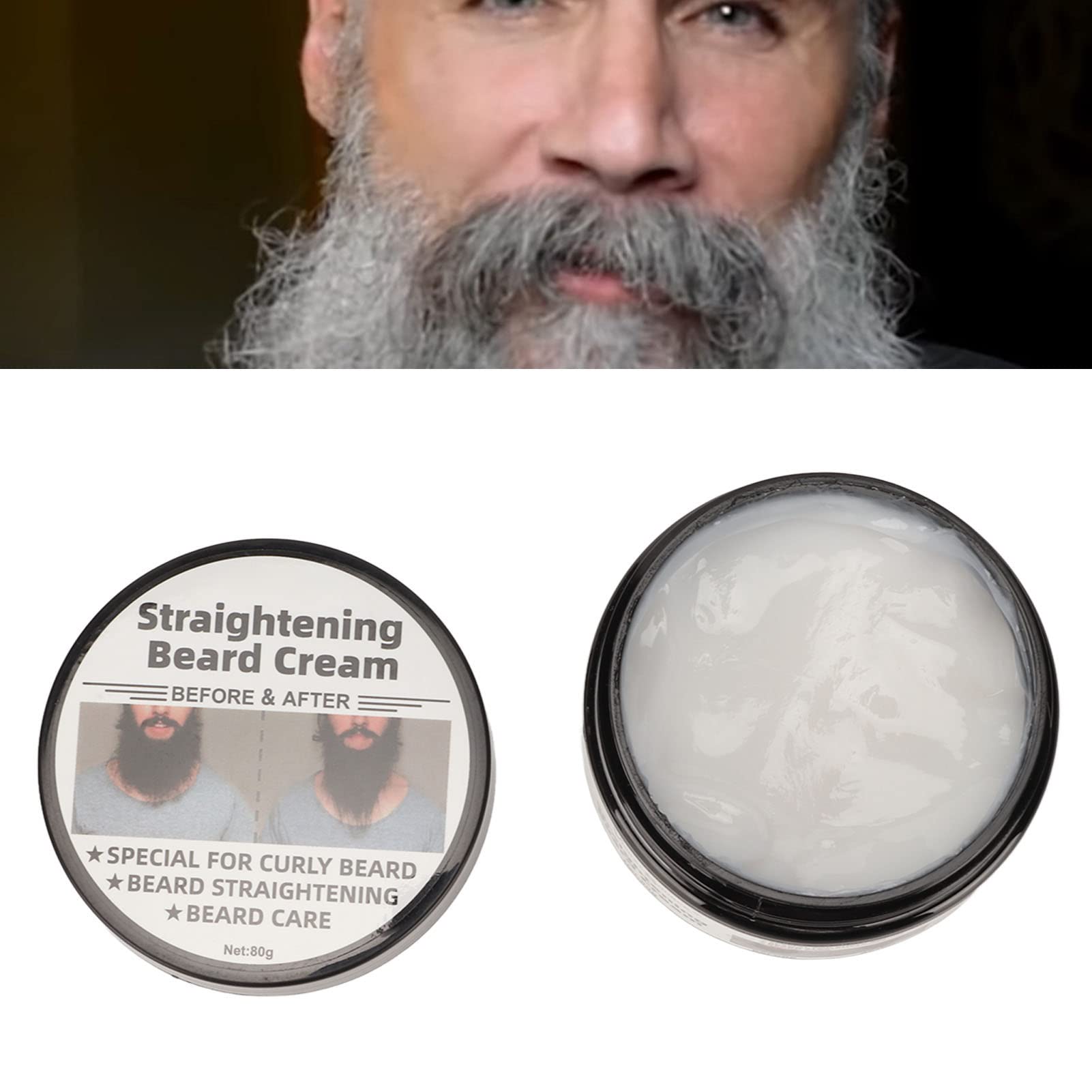 Men Beard Conditioner, Moisturizing Beard Conditioner, Reducing Frizz Moisturizing Softening Straightening Beard Cream for Men 2.8oz