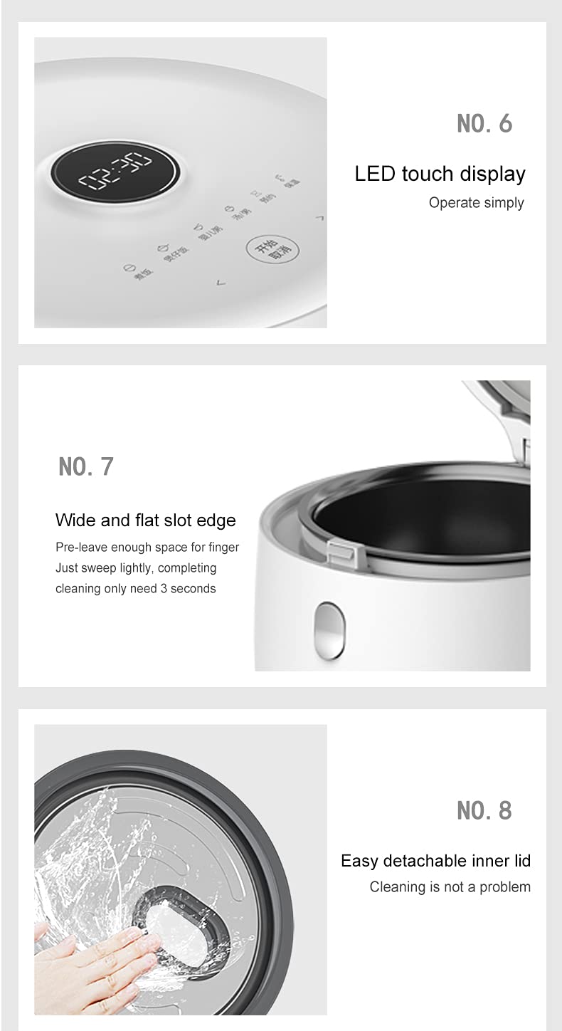 GUANGZHIAN 1.0 L Rice Cooker, Medium Size Cooker for 3-5 People, Multi Food Steamer, 24 Hours Preset, Portable Electric Rice Cooker 4 Cups (Uncooked), White