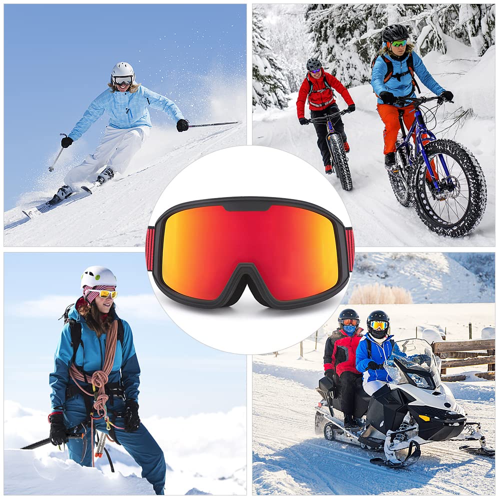 IMEISH Ski Goggles for Men Women Anti Fog UV Protection Snow Goggles (Silver)