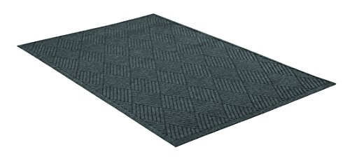 Guardian EcoGuard Diamond Indoor Wiper Floor Mat, Recycled Plactic and Rubber, 4'x6', Charcoal Black,EGDFB040604