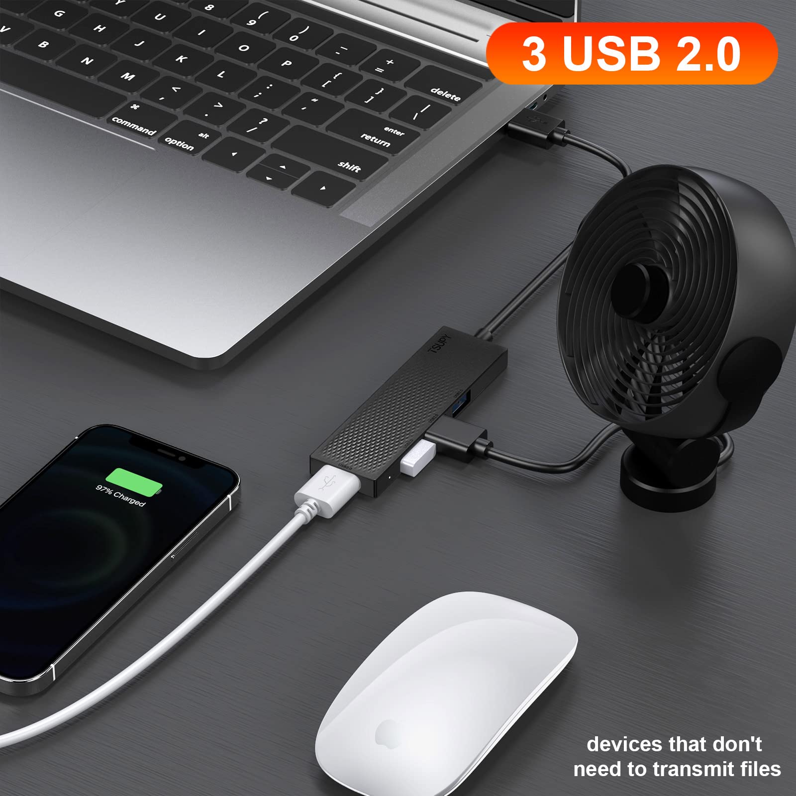 TSUPY USB 3.0 Hub Multi USB Data HUB Ultra-Slim USB HUB USB Multiport Extender