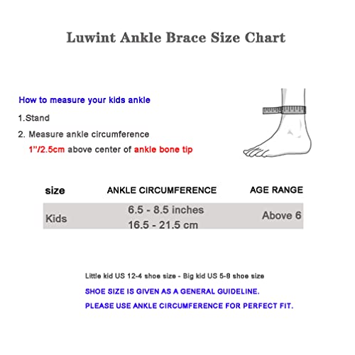 Luwint kid Compression Ankle Brace - Knitted Ankle Sleeve Sock Support for Sprains Arthritis Tendonitis Running Fitness, 1 Pair Black