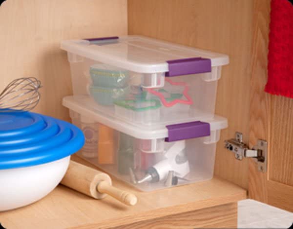 Sterilite 66 Quart (6 Pack) and 6 Quart (12 Pack) Totes, Clear Plastic Stackable Storage Containers with Latching Lids for Home Organization