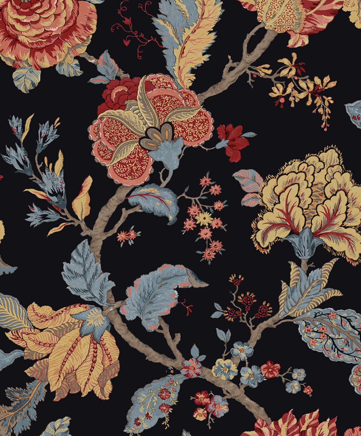 NextWall Kianna Jacobean Floral Peel and Stick Wallpaper (Parchment)