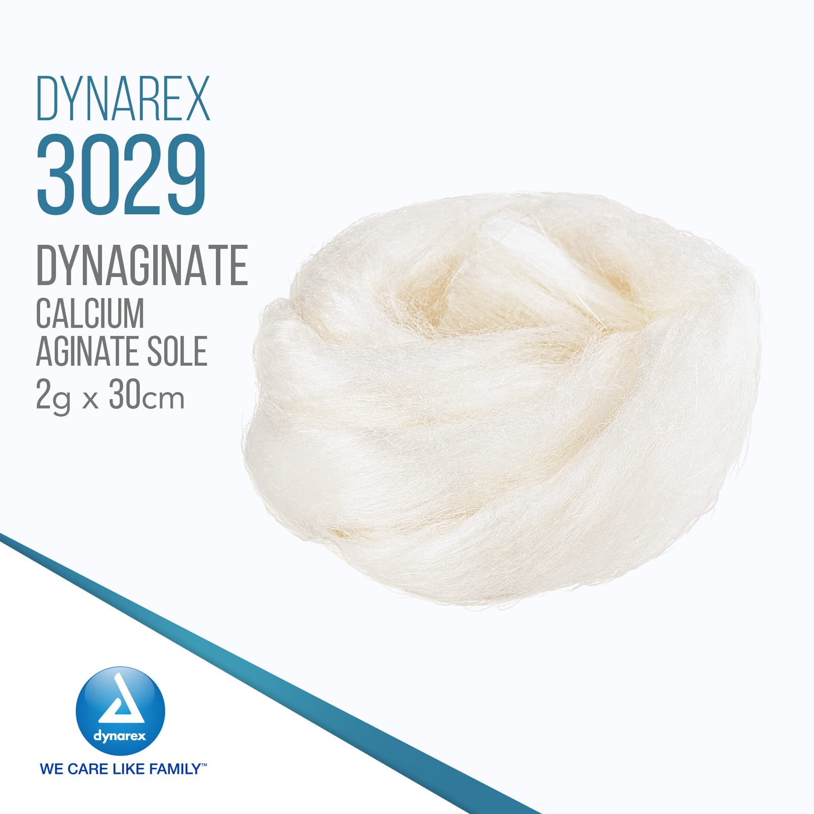 Dynarex DynaGinate Calcium Alginate Wound Dressing - Sterile, Non-Stick Topical Wound Pads - Absorbent Gel Patches for Moderate to High Exuding Cuts - 2g x 30cm, 12 Boxes of 5