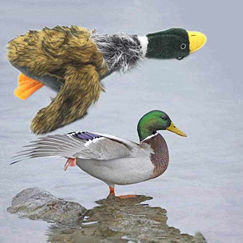 SUNKYPUP Plush Mallard Duck Dog Toy, Squeaky Dog Toy, Plush Dog Chew Toy for Small Medium Dogs, 8-Inch
