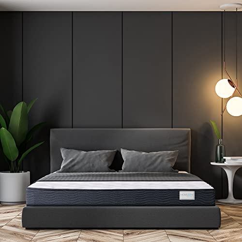 Novezza Home Bamboo 10" Inch Certified Independently & Individually Wrapped Pocketed Encased Coil Pocket Spring Hybrid Mattress/Bed-in-a-Box/CertiPUR-US Certified Foam, Twin White