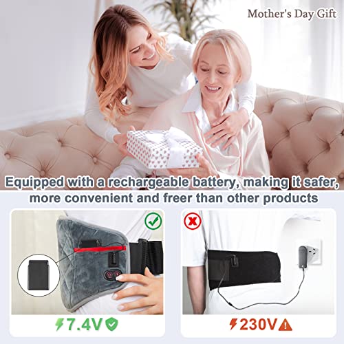 Vofuoti Cordless Heating Pad with Massager, 3 Vibration Modes and 3 Heating Settings, Portable Heating Pad with Battery, Machine Washable, Heating Pad for Back Pain Relief, Gift for Women Men