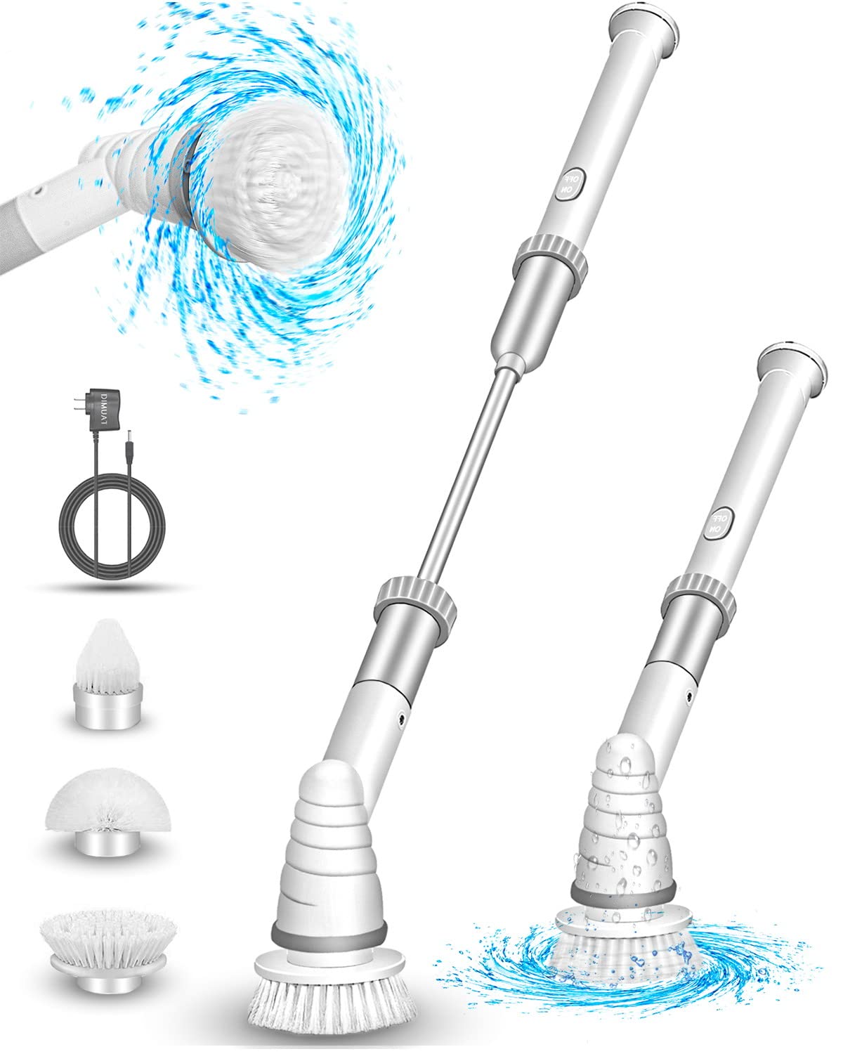 DIMUAT Electric Spin Scrubber, Shower Scrubber for Cleaning, Cordless Grout Power Bathroom Cleaner for Cleaning Tile, Floor, Bathtub