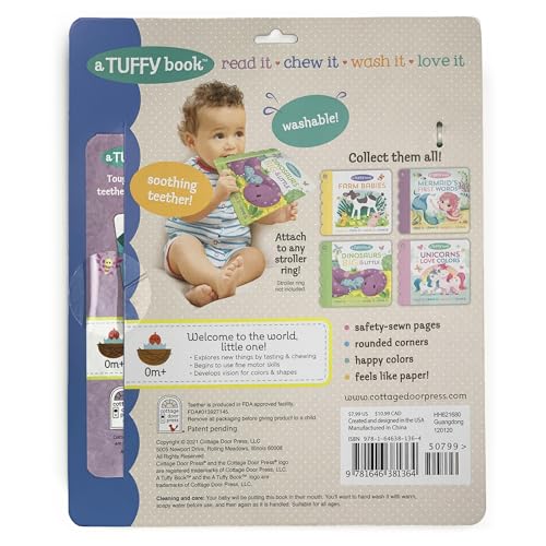 Tuffy Dinosaurs Big & Little Book - Washable, Chewable, Unrippable Pages With Hole For Stroller Or Toy Ring, Teether Tough, Ages 0-3 (Baby's Unrippable) (A Tuffy Book)