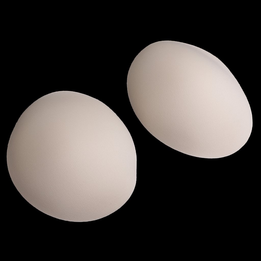 DYNWAVE 3 Pairs Women Oval Bra Pad Inserts Sponge for Swimsuits Bathing Suit Beige