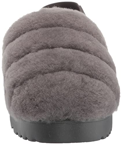 UGG Women's Super Fluff Slipper, Charcoal, 10