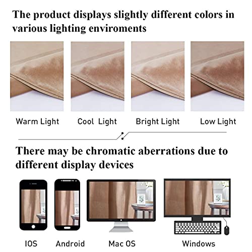 StangH Nursery Sunlight Blush Velvet Curtains - Elegant Interior Decoration Large Window Blackout Velvet Drapes for Living Room, 52 x 96 Inches Long, Blush Beige, 2 Pcs