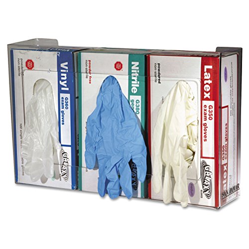 San Jamar G0805 Clear Plexiglas Disposable Glove Dispenser Three-Box 18w x 3 3/4d x 10h