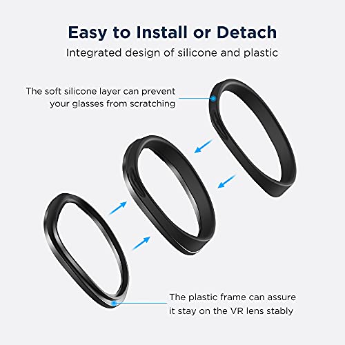 KIWI design Silicone Grip Cover and Lens Protector Accessories, Compatible with Quest 2
