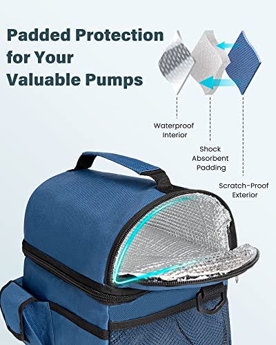 Wearable Breast Pump Bag with Cooler, Compatible with Willow, Elvie, Momcozy Breast Pump, Stylish Insulated Storage Container Case for Hand Free Breast Pump