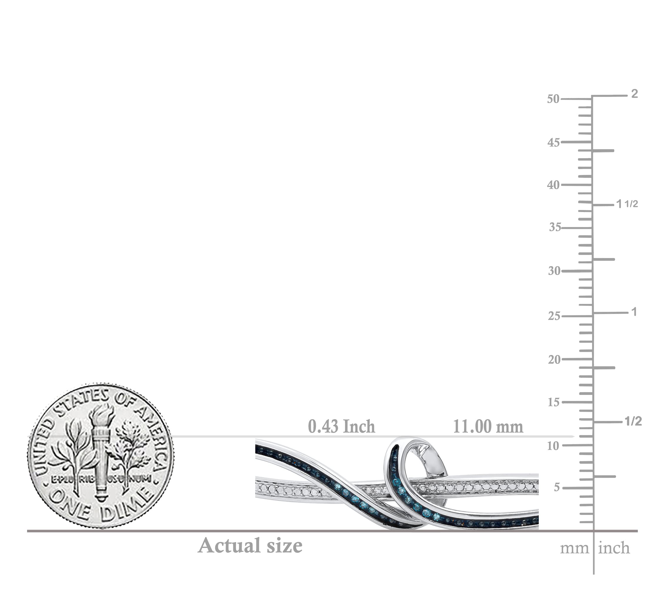 Dazzlingrock Collection 0.15 Carat Round Blue & White Diamond Twisted Bracelet for Women in 10K White Gold