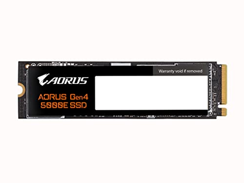 GIGABYTE AORUS Gen4 5000E SSD 500GB PCIe 4.0 NVMe M.2 Internal Solid State Hard Drive with Read Speed Up to 5000MB/s, Write Speed Up to 3800MB/s, AG450E500G-G