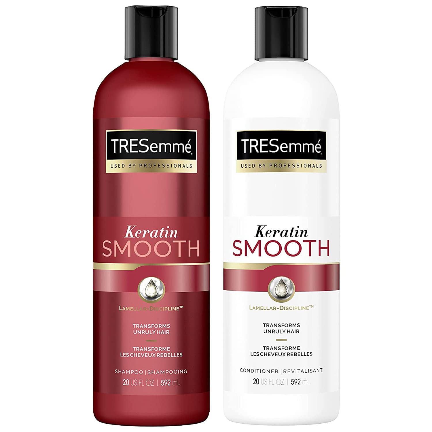 TRESemme Shampoo and Conditioner Set, Keratin Smooth - Anti Frizz Hair Products with Keratin Protein, Promotes Smooth Sleek Hair for up to 72 Hours.
