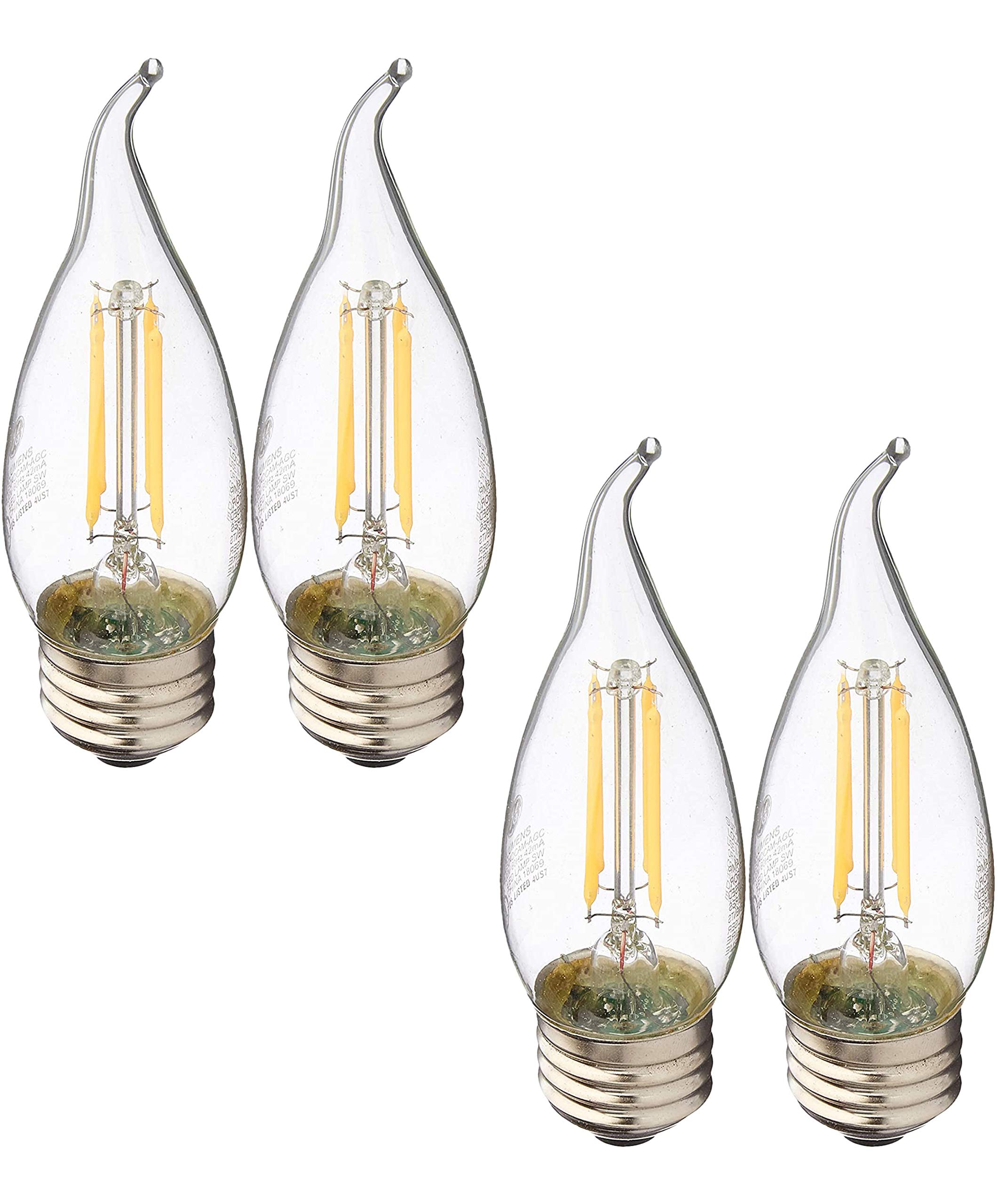 GE Lighting Soft White LED 3.5-watt (40-watt Replacement), 300-Lumen Bent Tip Light Bulb with Medium Base (4 Bulbs)
