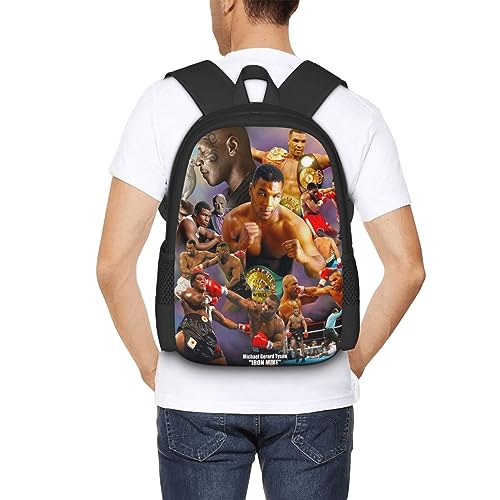 NEWCREATEES Laptop Backpacks Mike Boxer Tyson Unisex Backpack Multipurpose Double Shoulder Bag for Travle Camping Hiking Work Gifts