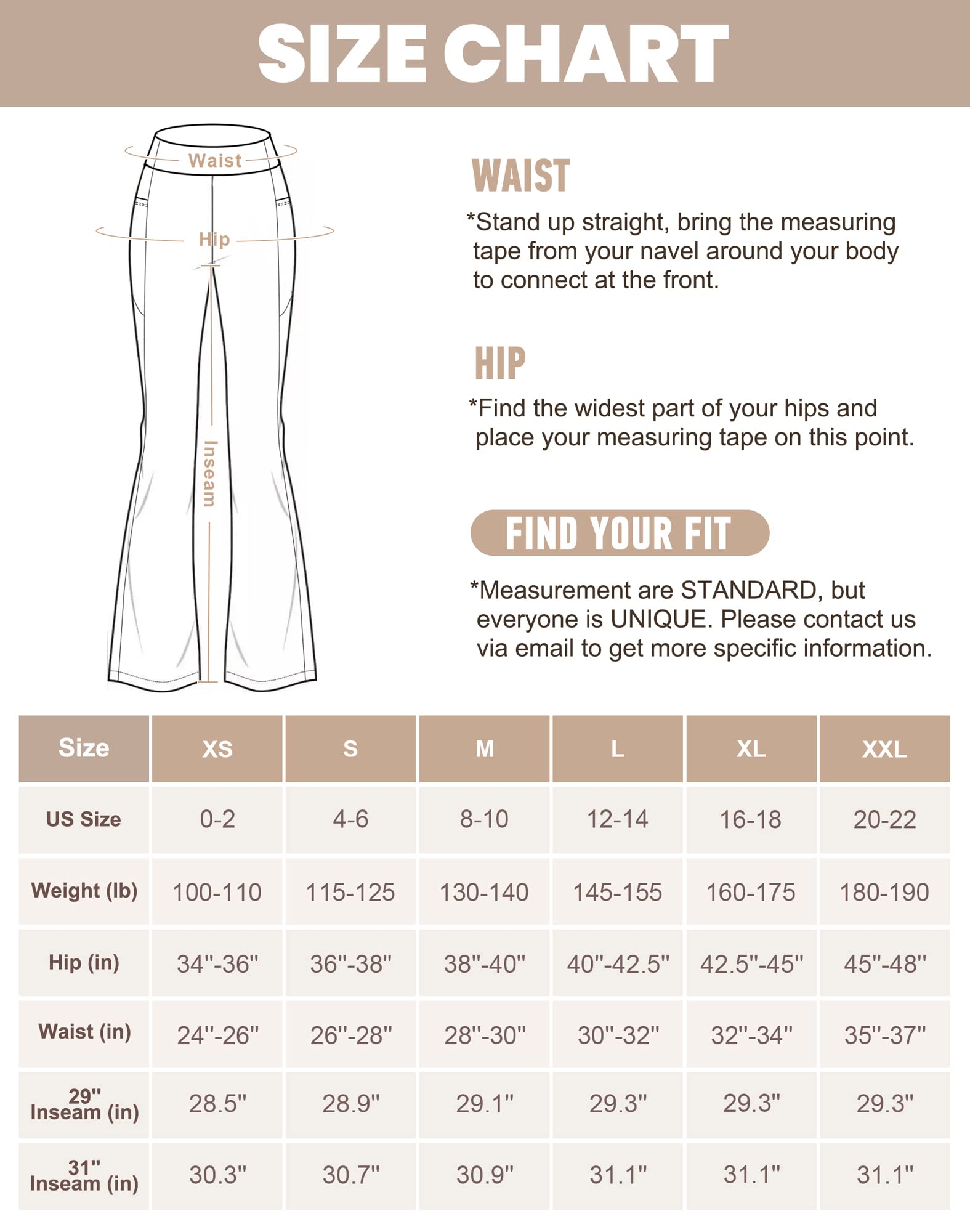 Ewedoos 29" Fleece Lined Pants Women Flare Yoga Pants with Pockets for Women Bootcut Thermal Pants for Winter Black