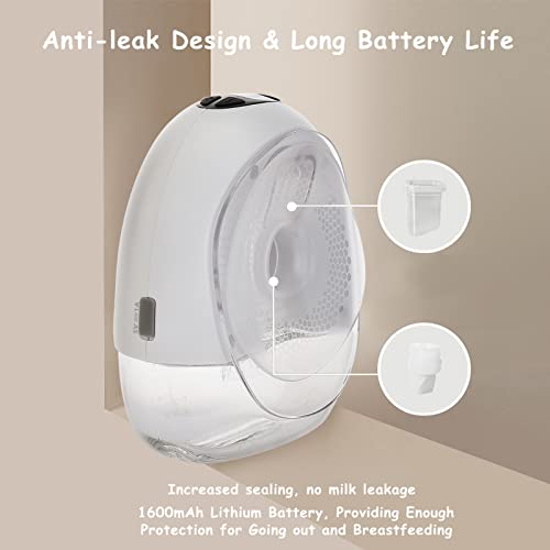 Wearable Electric Breast Pump, Hands-Free Breast Pump,Electric Portable Breast Pump,Portable Breast Pump with 4 Modes & 9 Levels, LCD Display, 24mm Flange, 2 Pack