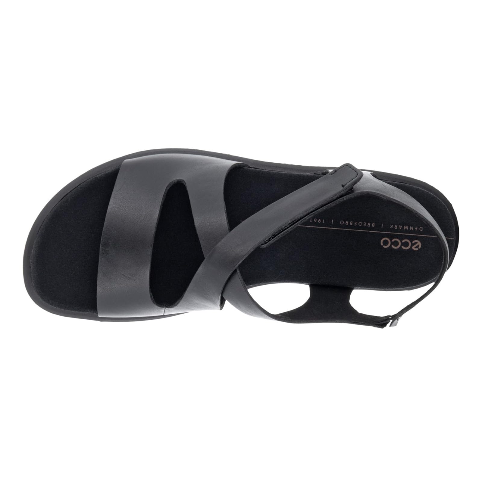 ECCO Women's FLOWT Cross Strap Sandal, Black, 10-10.5