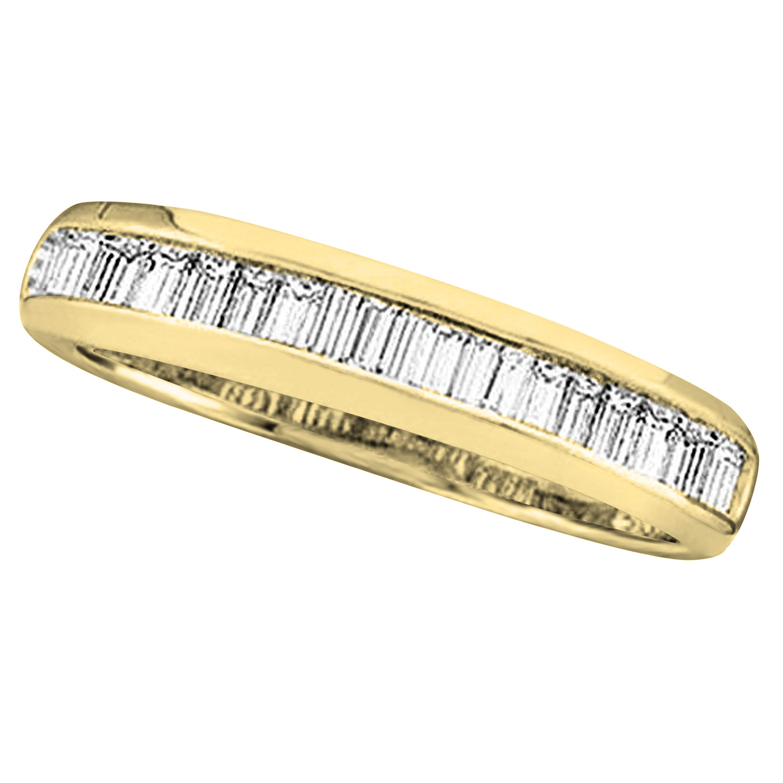 Dazzlingrock Collection 0.15 Carat (ctw) Baguette Diamond Ladies Wedding Band 1/6 ctw, 14K Yellow Gold, Size 6.5