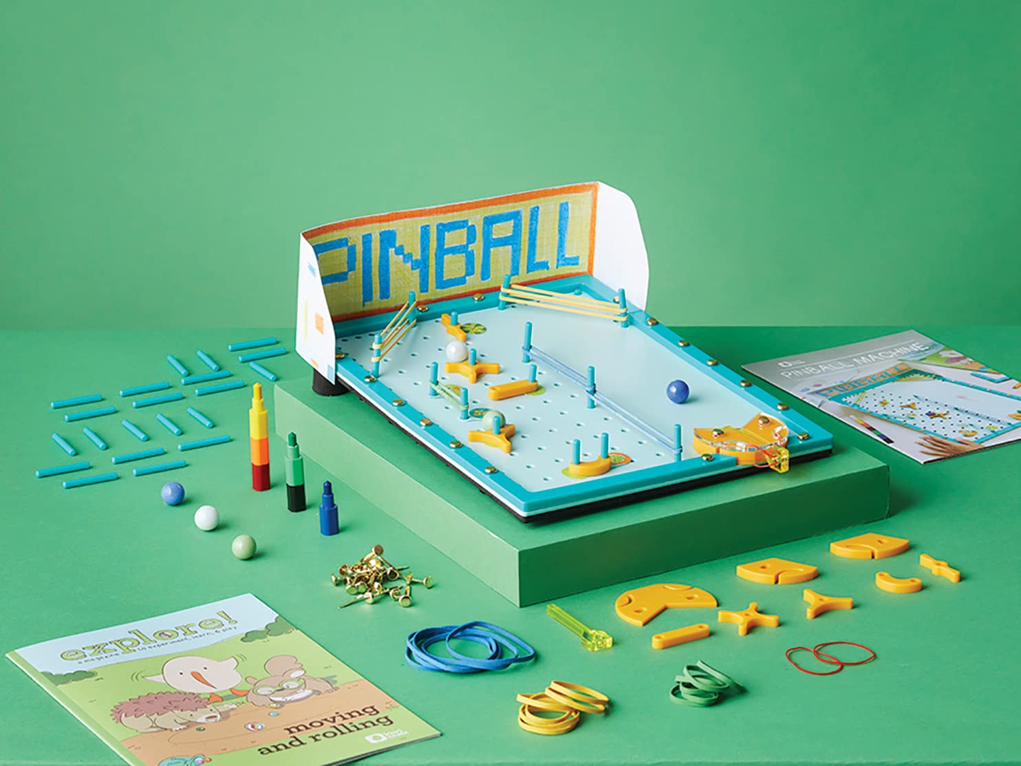 KiwiCo - Pinball Machine for Kids, Mini Tabletop Pinball Machine, STEM Building Toy & Kit, Ages 5+